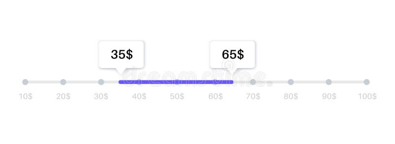 Price range filter stock vector. Illustration of website - 254056234