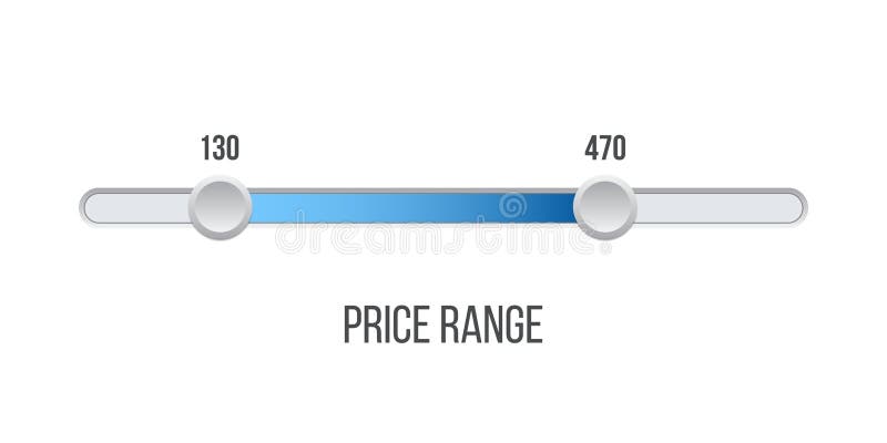 Price Range Scrollbar in Web Form, Online Application. Vector ...