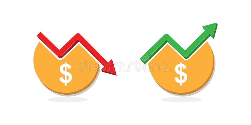 Price, Rate, Profit Increase and Decrease Icon Stock Illustration - Illustration of clip, dollar ...