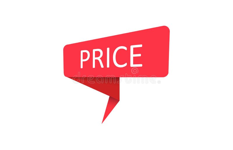 Price. a Red Banner, Pointer, Sticker, Label or Speech Bubble for Apps ...