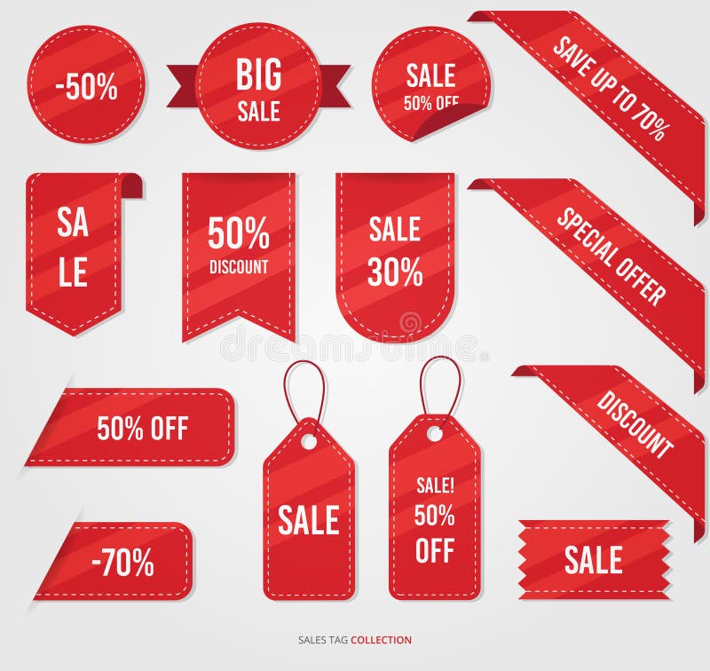 Price sales tag vector set stock illustration. Illustration of deal ...