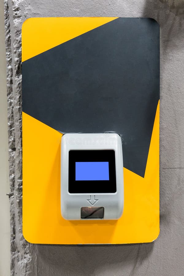 Price Scanner Machine Mounted on Concrete Wall. Stock Image - Image of ...