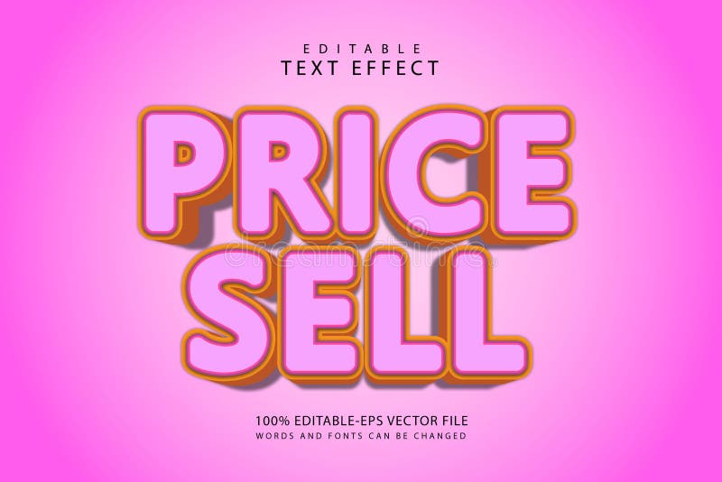 Price Sell Editable Text Effect 3 Dimension Emboss Modern Style Stock ...