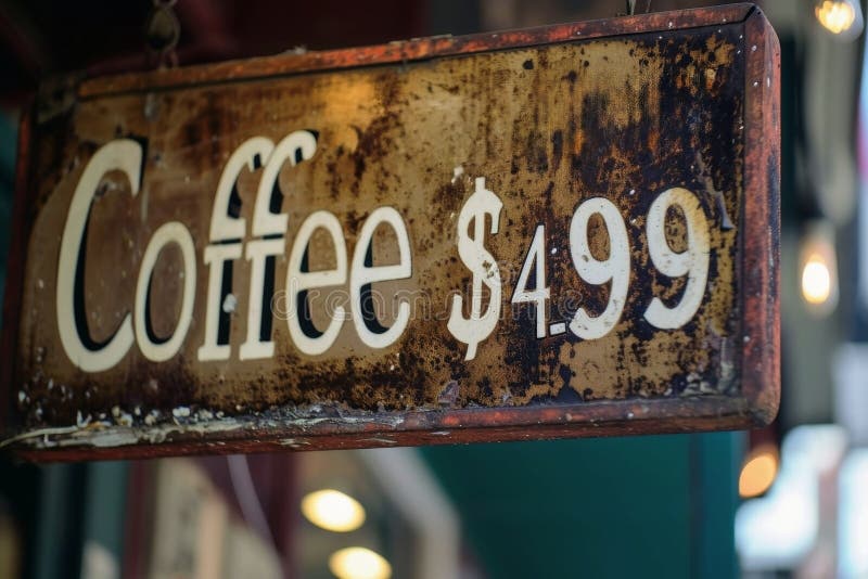 A Price Sign Showing the Text Coffee and a Price Stock Illustration ...