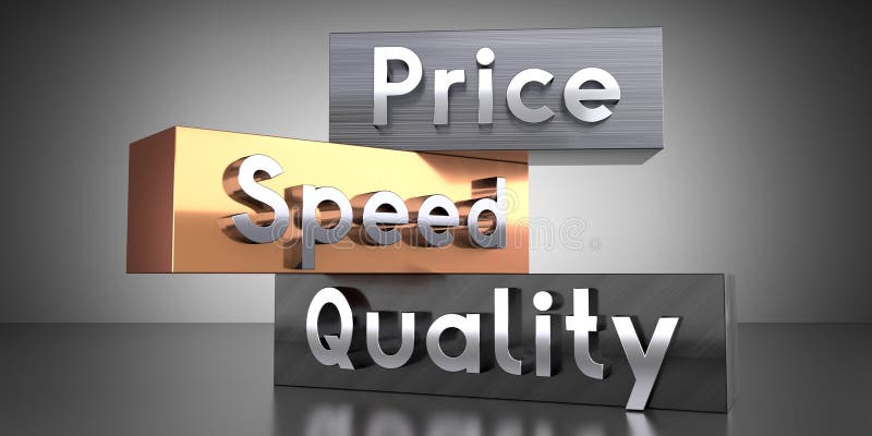 Price, Speed, Quality - Words on Metal Blocks Stock Illustration ...