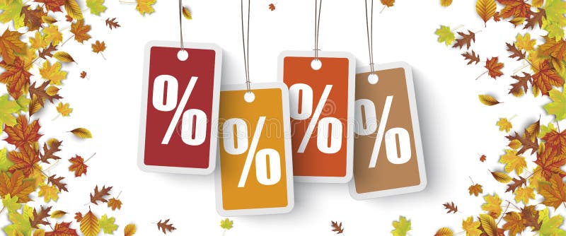 Price Stickers Percent Autumn White Header Foliage Stock Vector ...