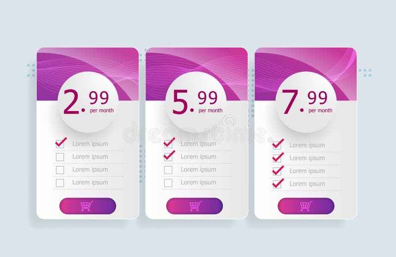 Price Table Template Background Stock Vector - Illustration of ...