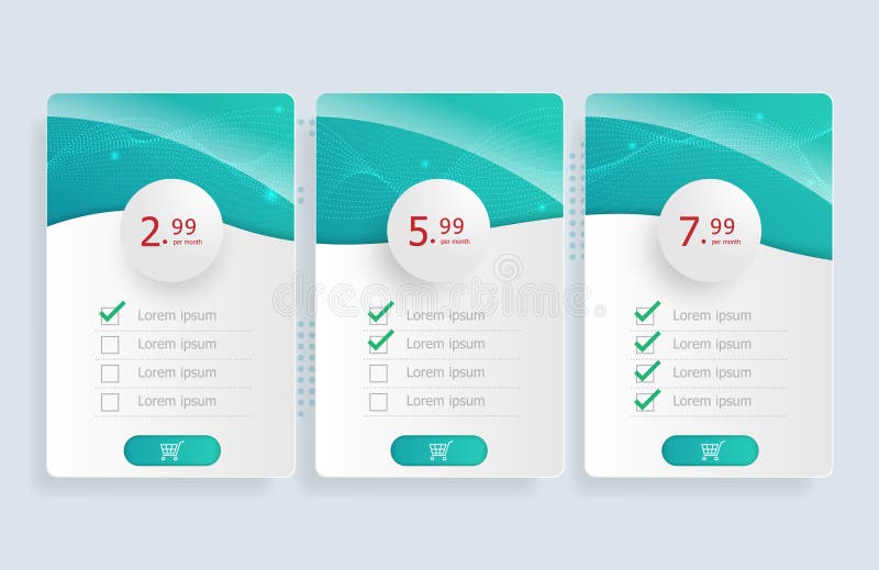 Price Table Template Background Stock Vector - Illustration of button ...