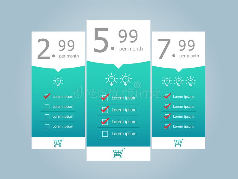 Price Table Template Background Stock Vector - Illustration of ...