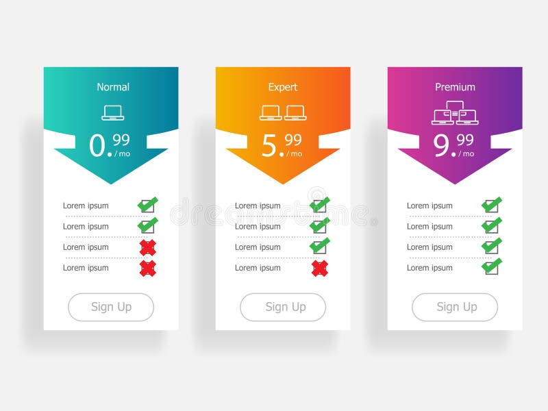 Price Table Template Background Stock Vector - Illustration of button ...