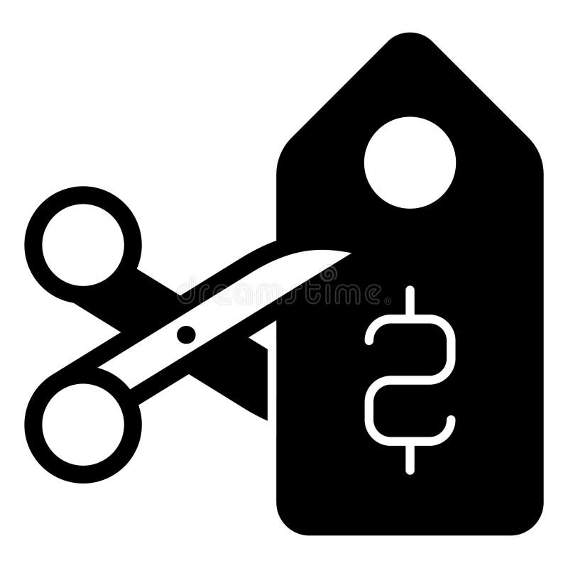 Price Tag Coupon with Scissors Solid Icon, Dollar Discount Concept ...