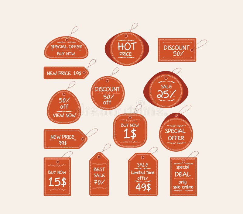 Price tag elements stock vector. Illustration of cardboard - 48013381