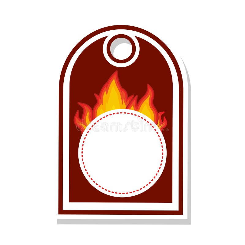 Price tag with fire flames stock vector. Illustration of danger - 79305507