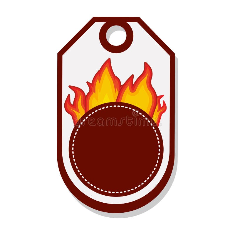 Price tag with fire flames stock vector. Illustration of fireball ...