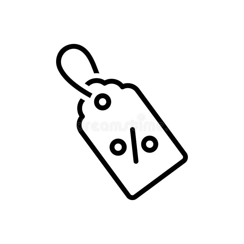 Black Line Icon for Price Tag, Price and Label Stock Vector ...