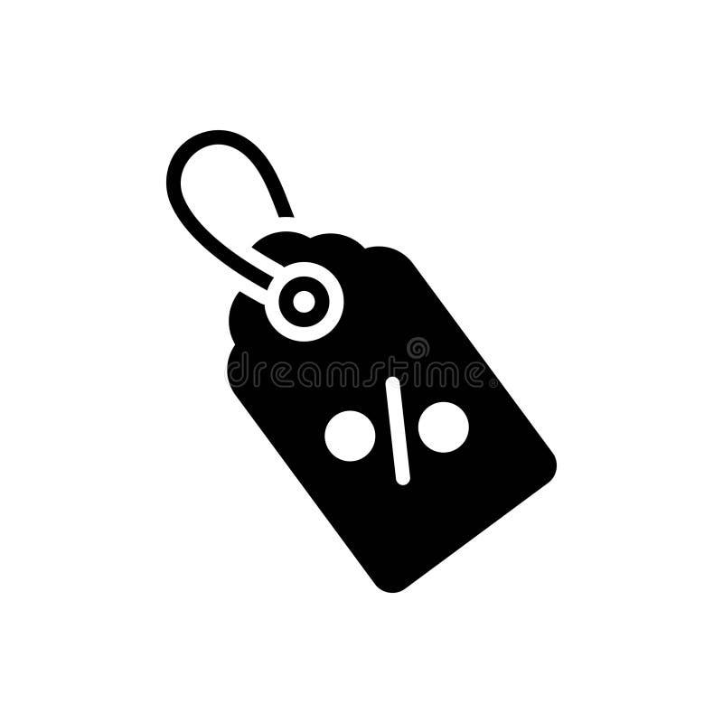 Black Solid Icon for Price Tag, Price and Value Stock Illustration ...