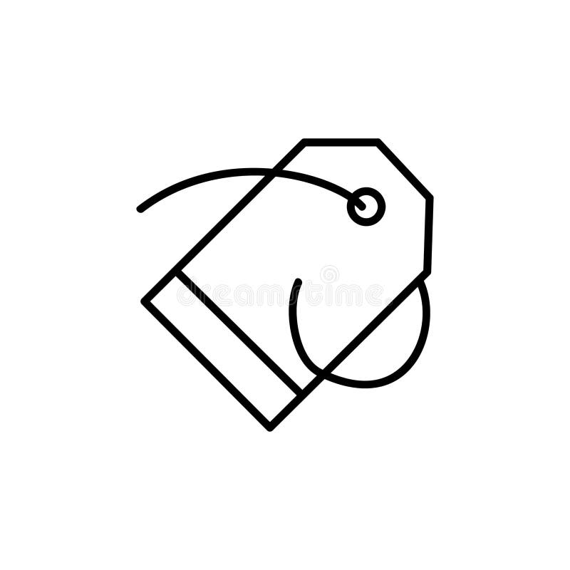 Price Tag Icon, Outline Style, Isolated on White Background. Stock ...