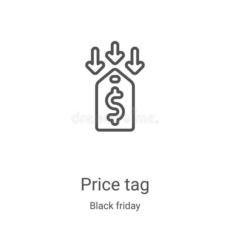 Price Tag Icon Vector from Black Friday Collection. Thin Line Price Tag ...