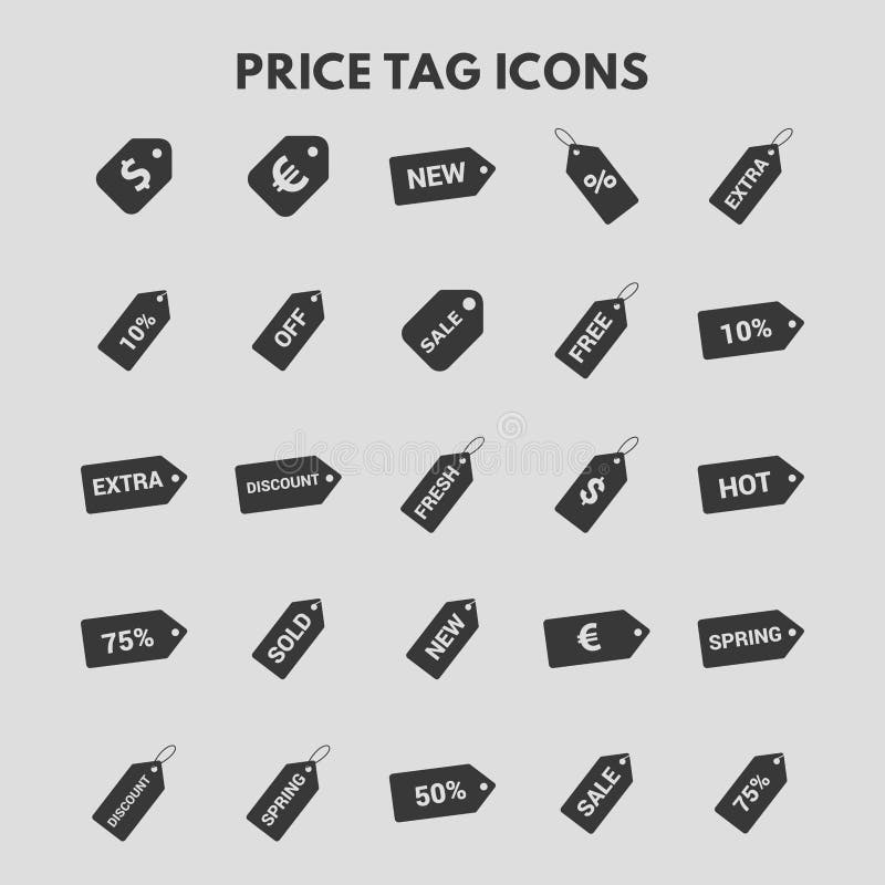 Price Tag Icons stock vector. Illustration of percent - 120628231