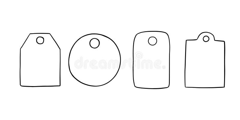 Price Tag Label Hand Drawn Doodle Illustration Stock Vector ...