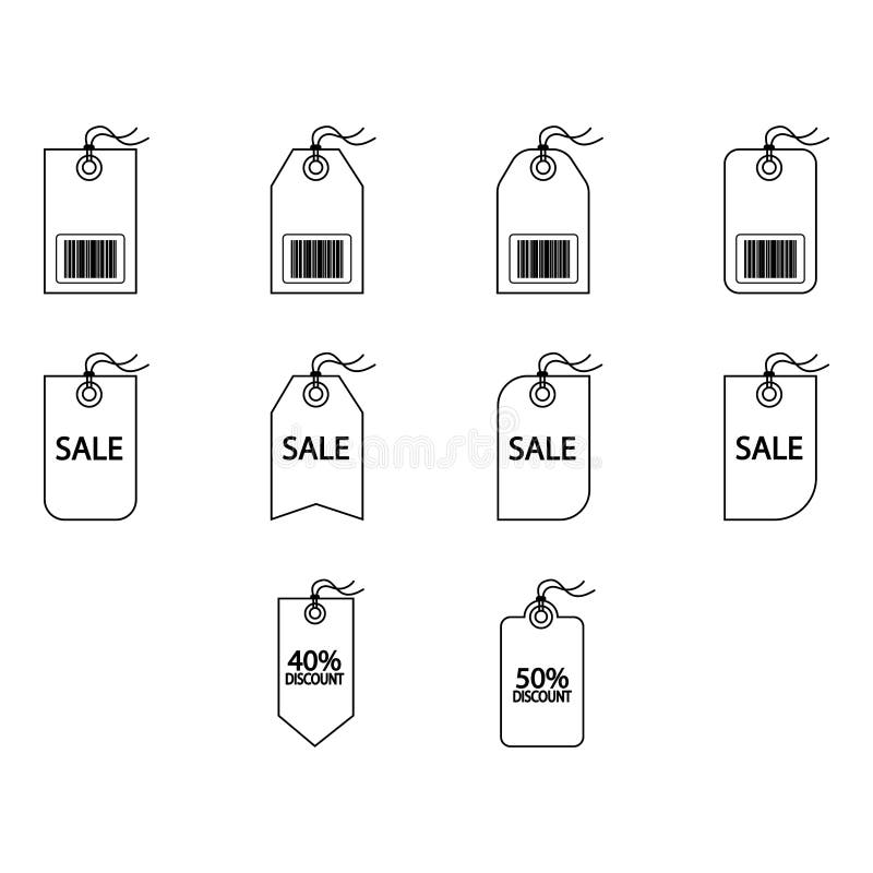 Price tag label icon set stock vector. Illustration of pricetag - 248329933