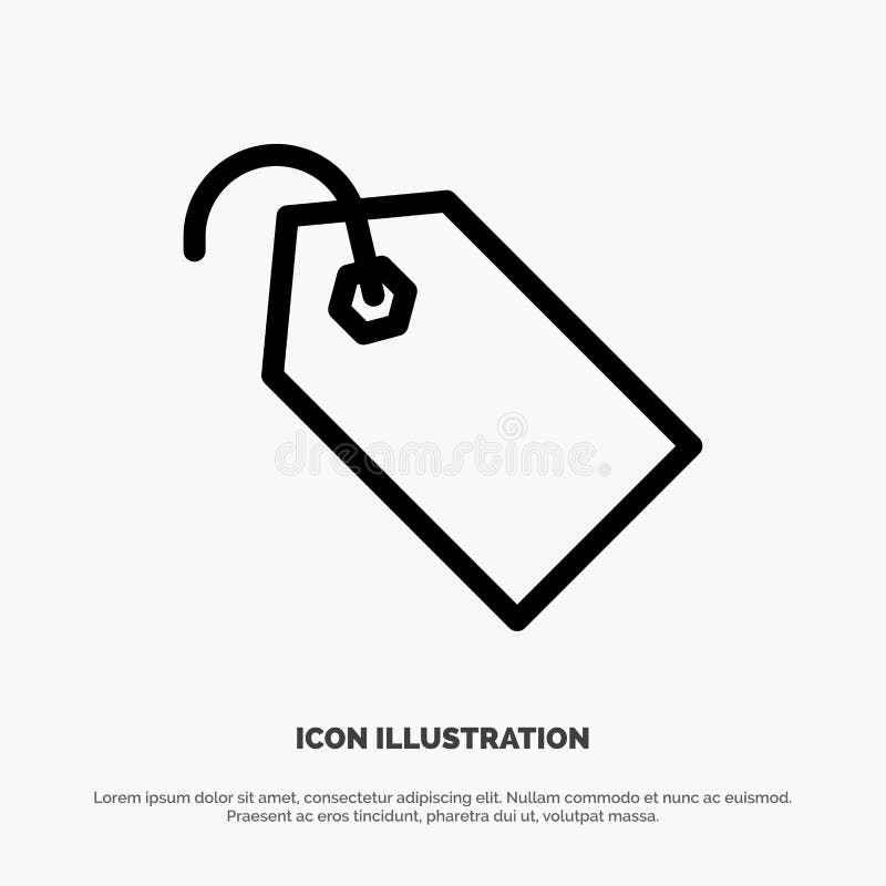 Price, Tag, Label, Ticket Line Icon Vector Stock Vector - Illustration ...