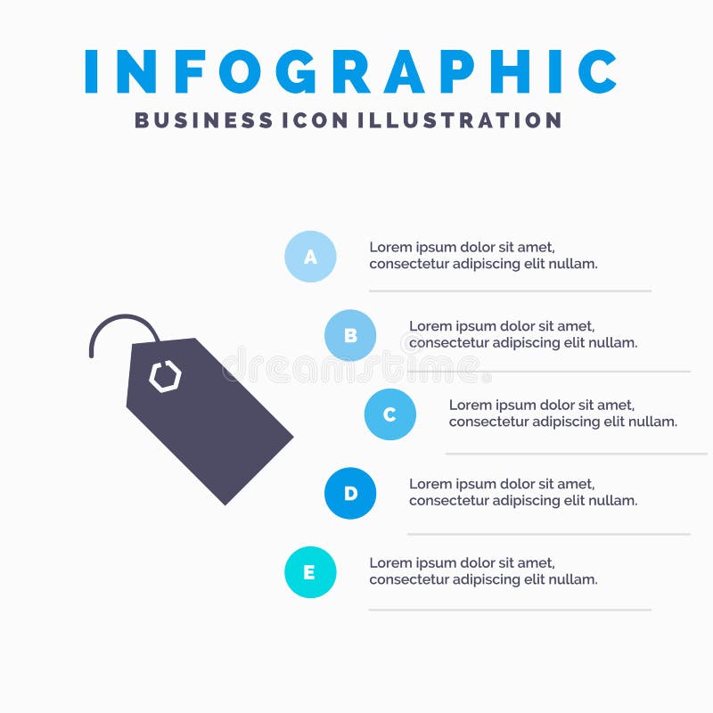Price, Tag, Label, Ticket Solid Icon Infographics 5 Steps Presentation ...