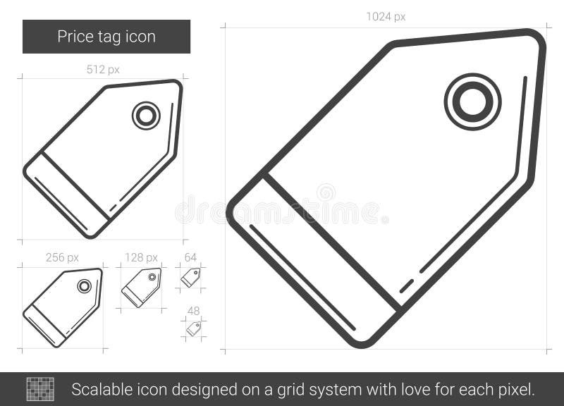Price tag line icon. stock vector. Illustration of graphic - 94330392