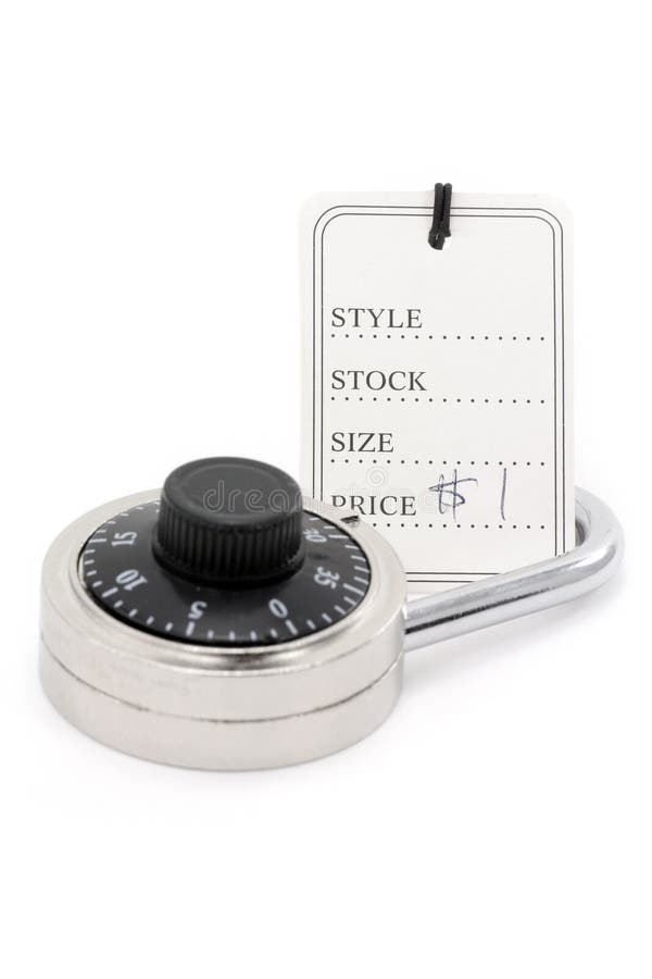 Price tag and lock stock image. Image of prices, protection - 1528527