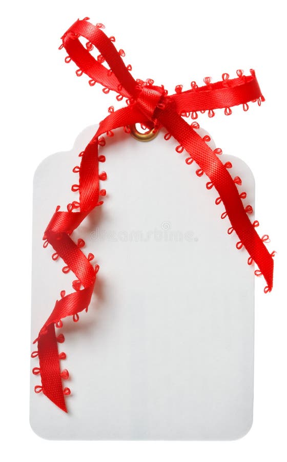 Price Tag with Red Ribbon stock image. Image of address - 27888745