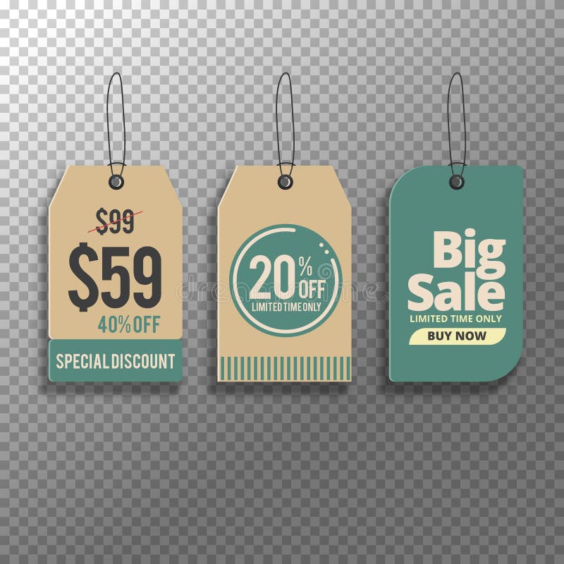 Price Tag Set Vector Isolated on Transparent Background Stock Vector ...