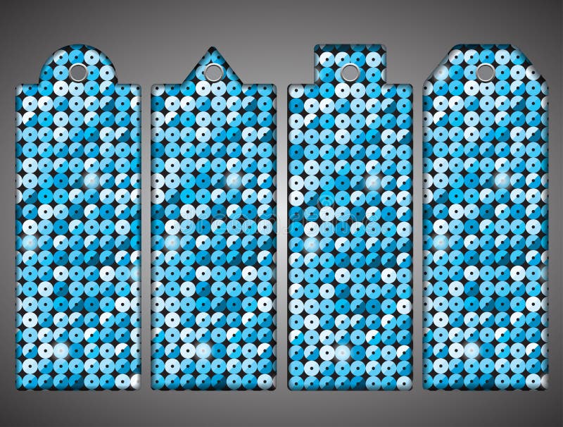 Price Tag, Tag with Shiny Blue Sequin. Eps 10. Stock Vector ...