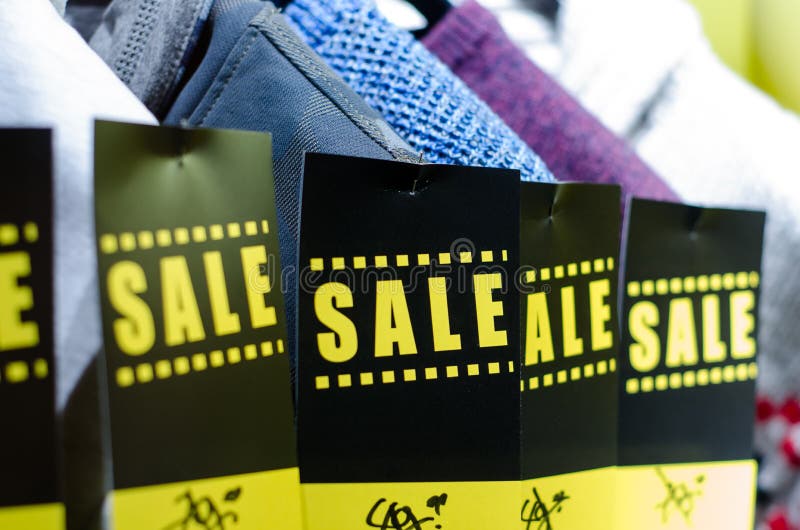 Price Tags with Discounts on Things Stock Image - Image of boutique ...