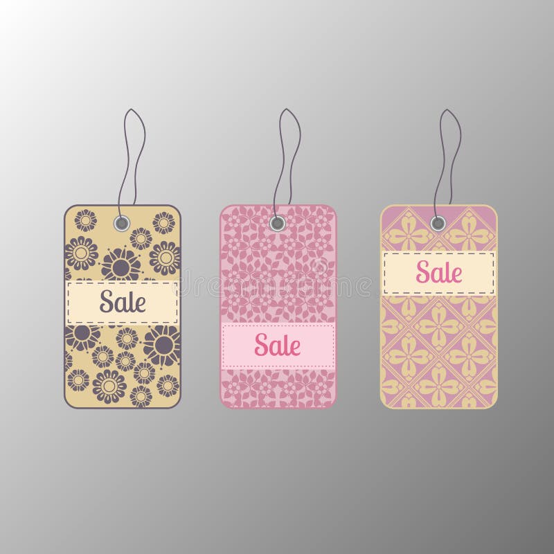 Price Tags or Labels with Floral Design Stock Vector - Illustration of ...