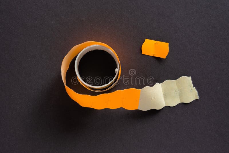 Stickers and Price Tags on a Dark Gray Paper Background Stock Photo ...