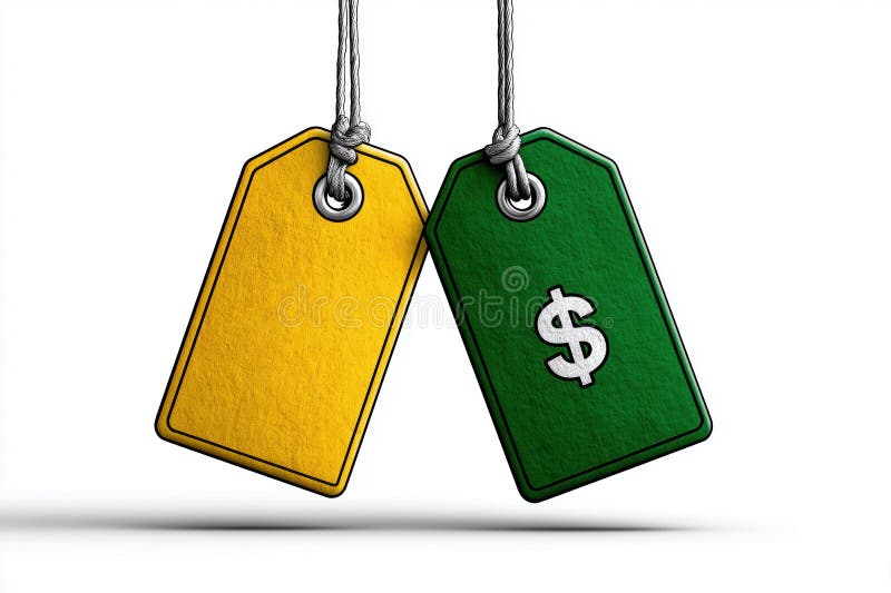 Price Tags in Vibrant Colors Symbolize Retail Exchange and Tariff ...
