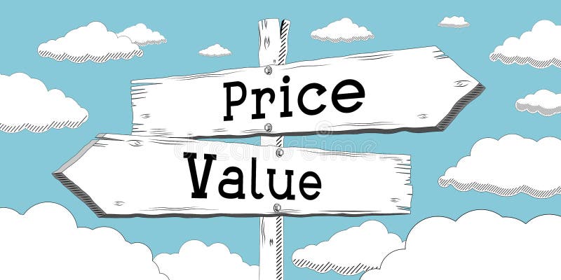 Price and Value - Outline Signpost with Two Arrows Stock Illustration ...