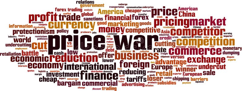 Price war word cloud stock vector. Illustration of problem - 194709570