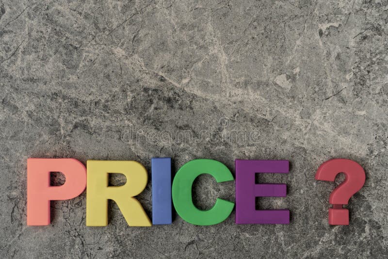 PRICE word with a question mark