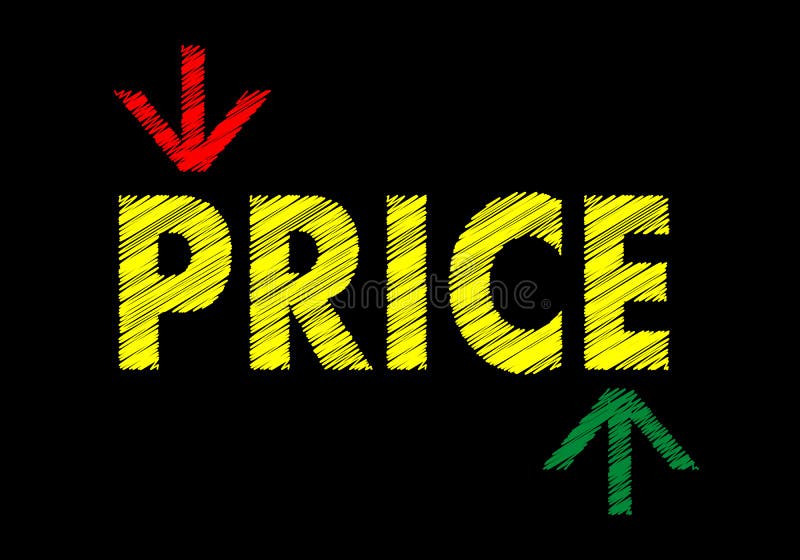 Price Writing with Up Down Arrow on Black Chalkboard Stock Vector ...