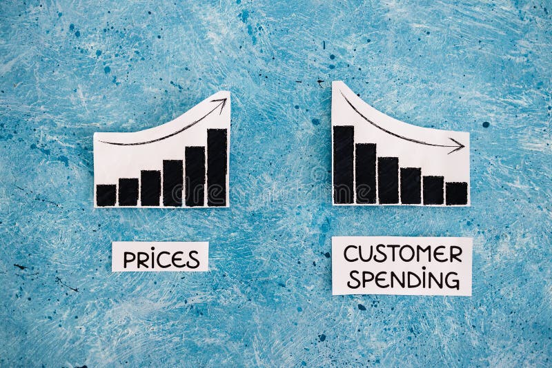 Prices Going Up and Consumer Spending Going Down, Graphs Showing ... Prices Going Up and Consumer Spending Going Down, Graphs Showing ...