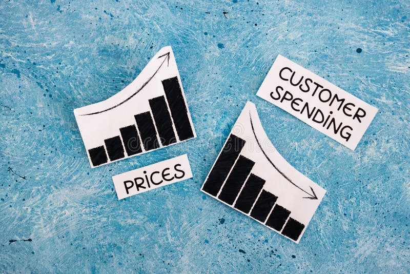 Prices Going Up and Consumer Spending Going Down, Graphs Showing ... Prices Going Up and Consumer Spending Going Down, Graphs Showing ...