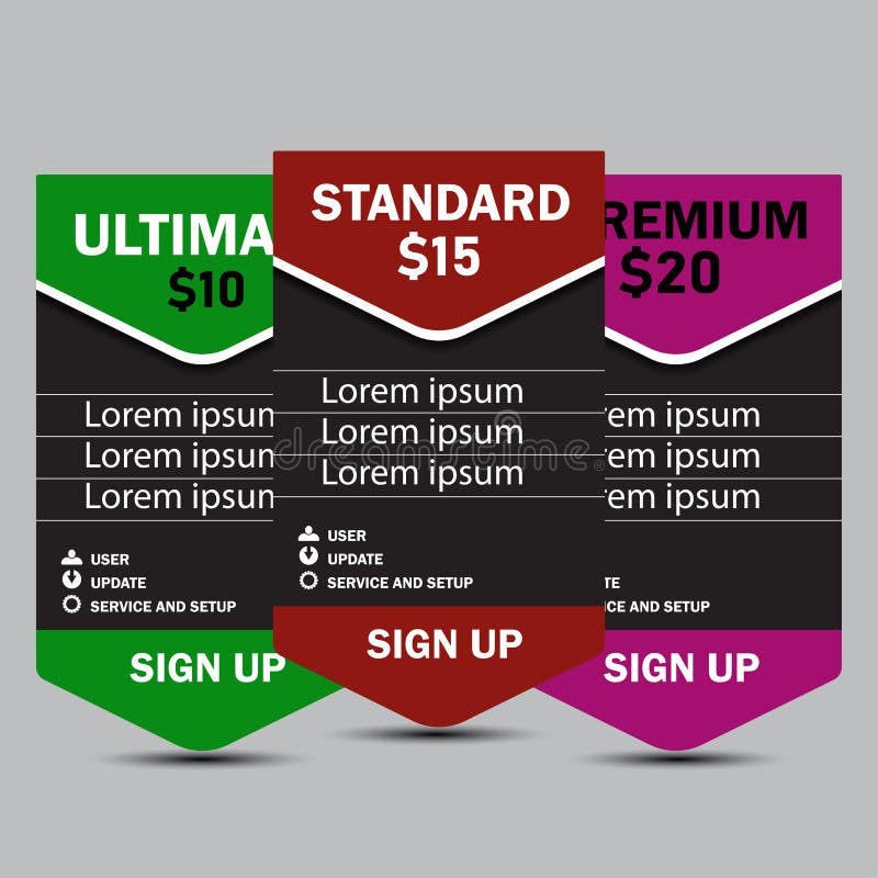 Pricing Banner Set, for Photo Layout Background. Stock Vector ...
