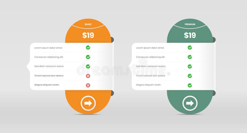 Pricing Comparison Overview Table with Checkpoint and Abstract Curve ...