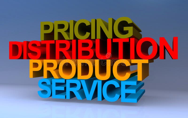 Pricing Distribution Product Service on Blue Stock Illustration ...