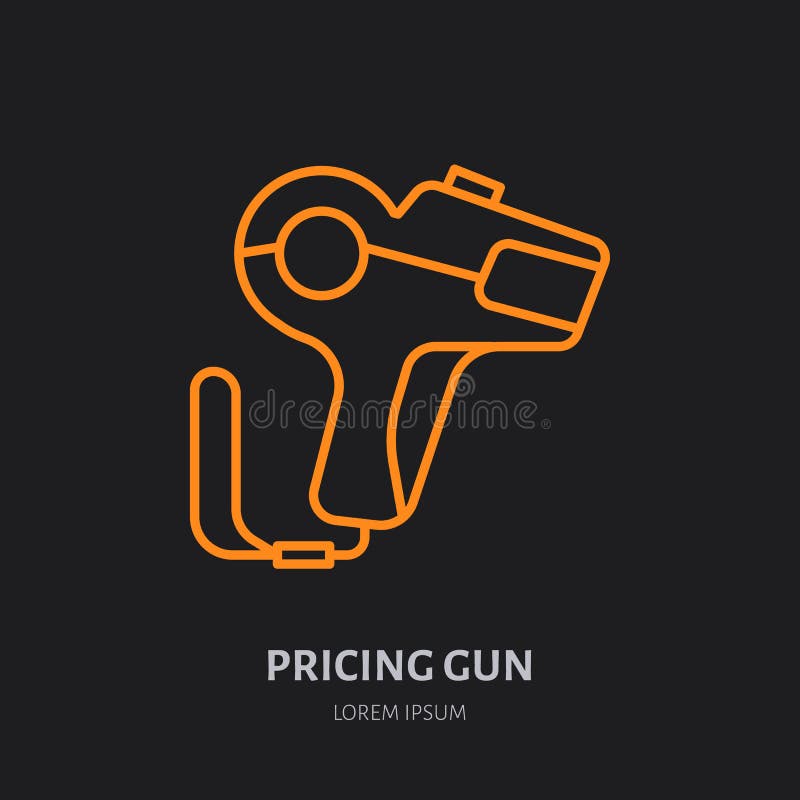 Pricing Gun Vector Flat Line Icon, Shop Equipment Sign Stock Vector ...