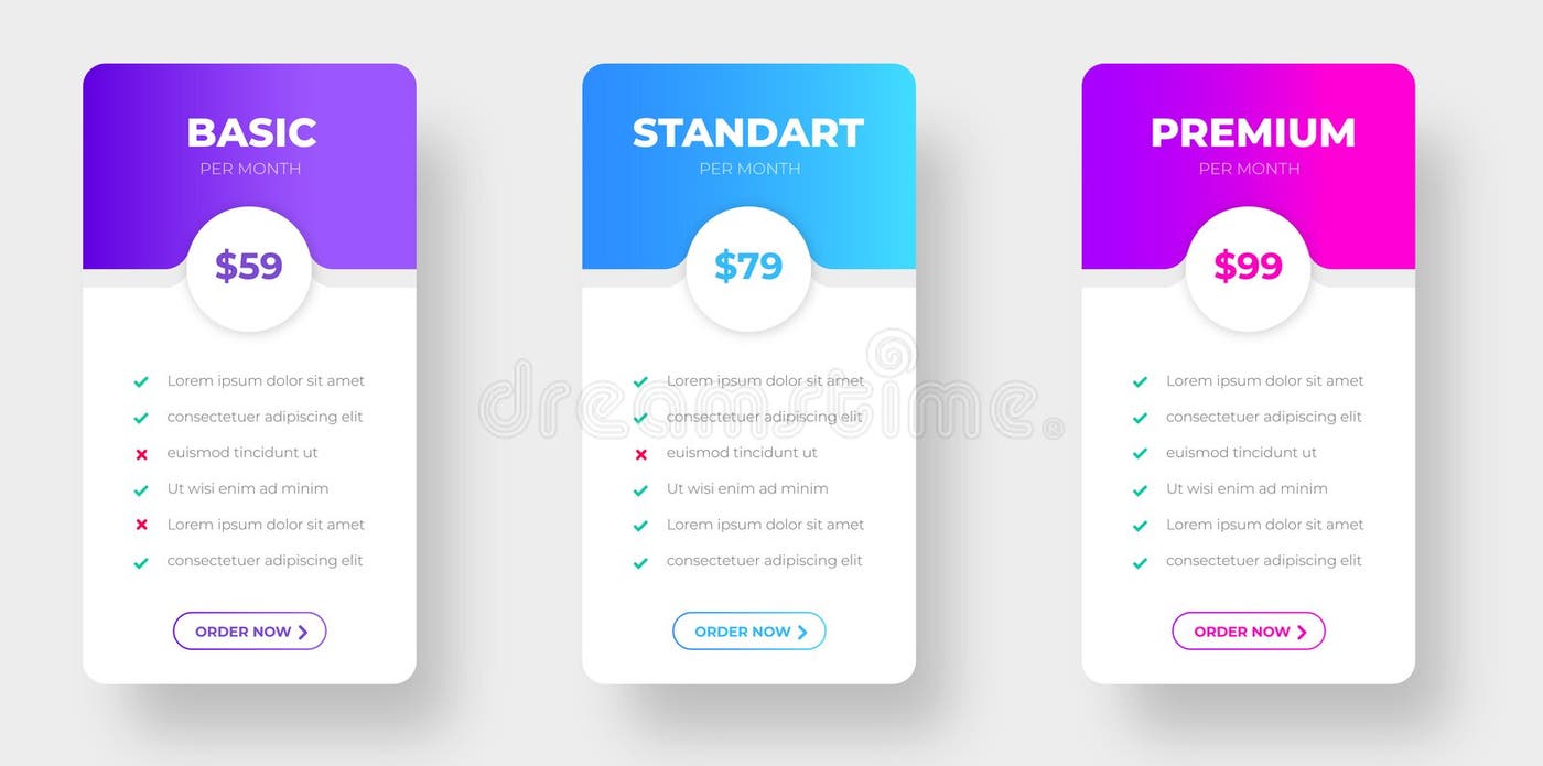 Ux Pricing Design Tables Stock Illustrations – 25 Ux Pricing Design ...
