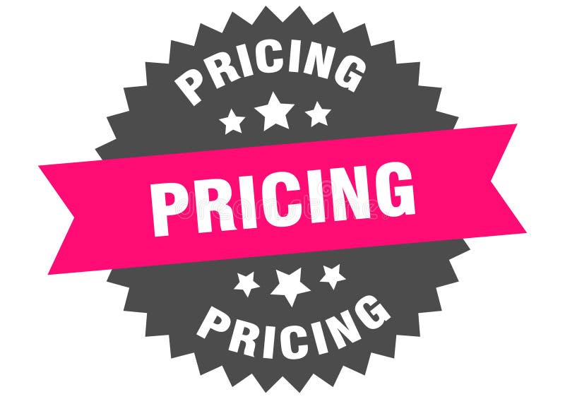Pricing. Pricing Round Pink Label Isolated on Transparent Background ...