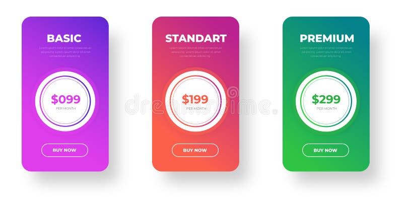 Pricing Table And Pricing Chart Price List Vector Template For Web Or