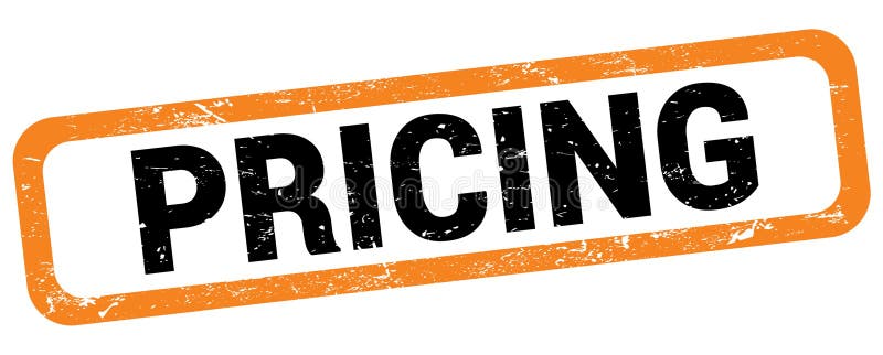 PRICING Text Written on Orange-black Rectangle Stamp Stock Illustration ...